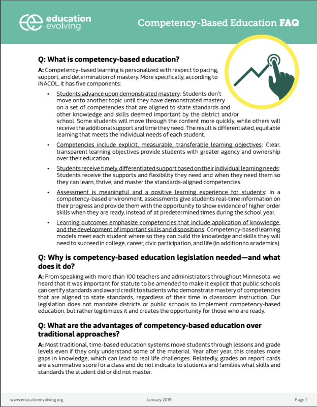 Competency-Based Education FAQ - Education Evolving